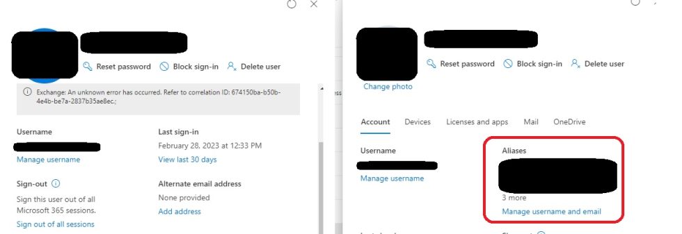 Exchange: An unknown error has occurred. Refer to correlation ID ...